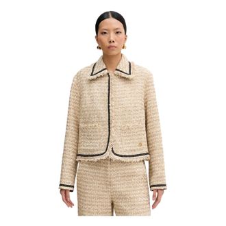 Karl Lagerfeld Veste effiloch&eacute;e - Femme - Vestes - Beige - Taille: 40 FR