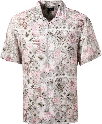 Strellson Herren Kurzarmhemd grau gemustert