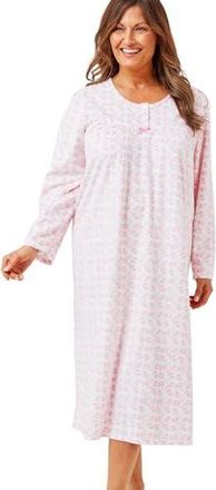 Marlon Elmina Chemise de Nuit Classique en Polaire imprimée Douillette pour Femme