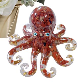 Generic Oktopus-Dekor, Oktopus-Statue - Lange Tentakel Oktopus Figuren Harz Kristall Tintenfisch Statue - Maritime Deko-Akzentfigur, dekorative Skulptur für d