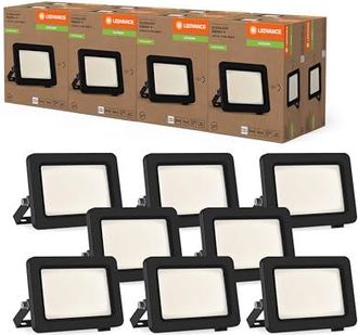 Ledvance LED-Flutlicht mit Energieeffizienzklasse A, schwarzes Aluminiumgehäuse, 10 W, 1750 lm, für Außenanwendungen, kompaktes Design, leichtes Gewicht, einfa