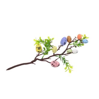 Hemobllo Bunte K&uuml;nstliche Ostereier Zweige 35cm Farbenfrohe Osterzweige Deko f&uuml;r Osterparty und Wohnaccessoires Zuf&auml;llige Farbe