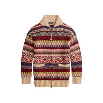 Polo Ralph Lauren Zip-Front Jacquard Strickjacke - - Knitwear - Damen - Mehrfarbig - M