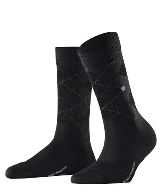 Burlington Damen Socken Marylebone Lurex W So Wolle gemustert 1 Paar, Schwarz Black 3004, 36-41