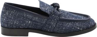 Bottega Veneta Femme, Chaussures, Bleu, Taille: 36 1/2 EU Mocassins en tweed