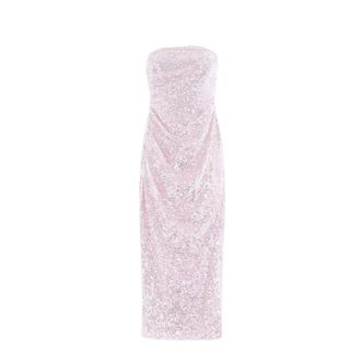 Needle & Thread Femme, Robes, Rose, Taille: 34 FR Robe Midi Rose sans Bretelles à Paillettes