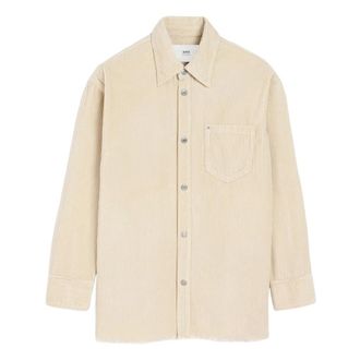 Ami Femme, Vestes, Beige, Taille: 40 FR Surchemise &agrave; fentes lat&eacute;rales