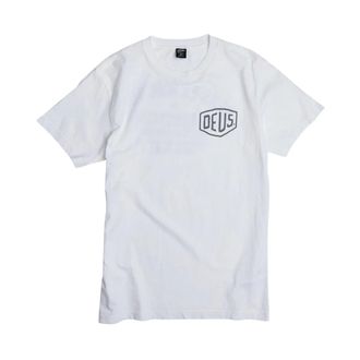 Deus Homme, Tops, Blanc, Taille: L T-shirt en Coton Biologique &agrave; Imprim&eacute; Graphique