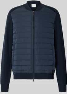 Roy Robson Strickjacke mit Stehkragen und Steppn&auml;hten