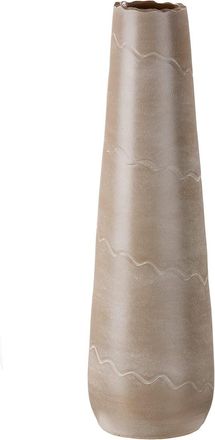 Gilde Keramik Vase Wave XL- Dekovase wasserdicht Höhe 60 cm beige Creme - Dekoration Wohnzimmer - europäische Herstellung