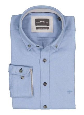 Fynch-Hatton Fynch-Hatton Herren Hemd blau Flanell