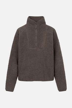 Derbe Derbe Damen Fleece Pullover Kuschelby Troyer Braun Teddy
