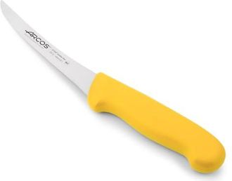 Arcos Ausbeinmesser Curvo Semiflexible - Edelstahlklinge 140 mm - Ideal zum Entbeinen von Fleisch - Gelber Polypropylen-Griff - Serie 2900