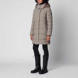 Moose Knuckles Langer Jocada Parka aus Nylon in Taupe Bronze