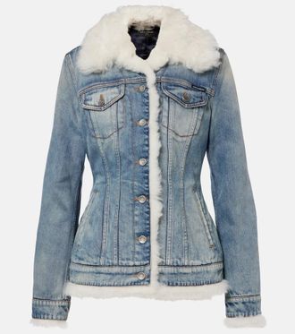 Dolce & Gabbana Veste en denim et shearling