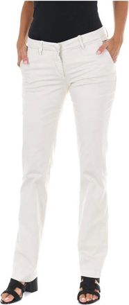 Met Met, Femme, Pantalons, Blanc, Taille: W25 Pantalon Chino Coupe Droite