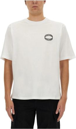 Moschino Loop Logo Printed Jersey T-Shirt - - Tops - Herren - Wei&szlig; - XL