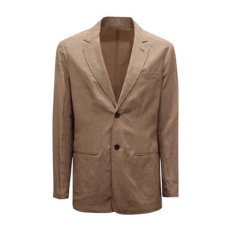 Armani Giacca Sfoderata Viscose/Linen Jacket - - Jackets - Herren - Beige - M