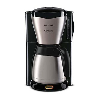 Philips Machine à Café Filtre - Verseuse Isotherme 1.2 L, Jusquà 15 Tasses, Goût de Café Riche, Arrêt Automatique Direct, En Inox, Argent/Noir (HD7546/20)