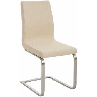 Clp Chaise en porte-à-faux en tissu de la chaise de salle à manger rembourrée moderne couleurs élégantes différentes couleurs Couleur : Crème