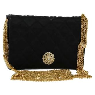 Chanel Sac bandouli&egrave;re en satin Pre-owned - Femme - Pre-owned - Noir - Taille: ONE Size