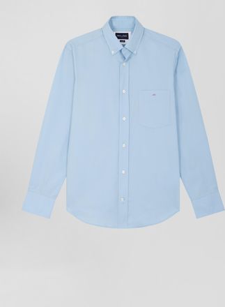 Eden Park Chemise En Popeline De Coton Ciel Coupe Regular