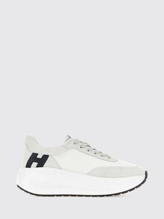 Hogan Baskets H696 en cuir de veau lisse et su&egrave;de avec semelle chunky