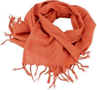 Guru Shop Grand foulard indien en coton, &eacute;charpe l&eacute;g&egrave;re, serviette de plage 190 x 66 cm - Orange rouge - Pour homme/femme