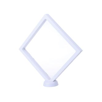 Cabilock Schmuck Display Kasten Aus Kunststoff Und Pe Folie 3d-schwebeeffekt F&uuml;r M&uuml;nzen Medaillen Und Schmuck Pr&auml;sentation Wei&szlig; Transparent 18x18x2cm