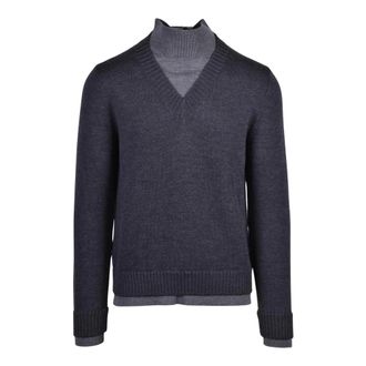 Alpha Studio Strickpullover mit V-Ausschnitt - - Knitwear - Herren - Grau - L