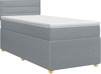 vidaXL Letto Box Spring Con Materasso Grigio Chiaro 80 X 200 Cm Vidaxl
