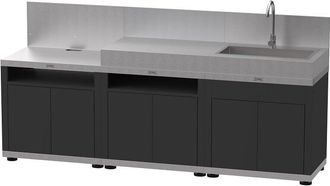 Le Marquier Le Marquier - Cuisine ext&eacute;rieure 3 Modules - Duo - Gris / Noir