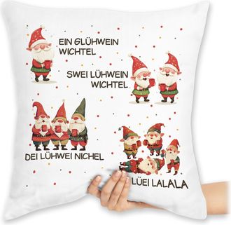Shirtracer Kissen 40x40 Zierkissen - Weihnachtskissen Christmas Geschenke - Ein Glühwein Swei Glühwein | Wichtel | Weihnachten | Weihnachtsmarkt | Weihnachtsmoti