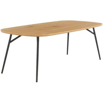 Sweeek Table basse rectangulaire effet chêne pieds métal noir