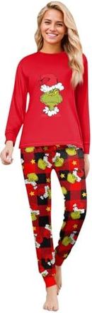 Generic Le Grinch Pyjama Noel Famille De Grinch Assorti Ensembles Garcon Adulte Coton Hiver The Homme Chaud Et Doux Deguisement Femme Enfant Vetement Bebe Ens