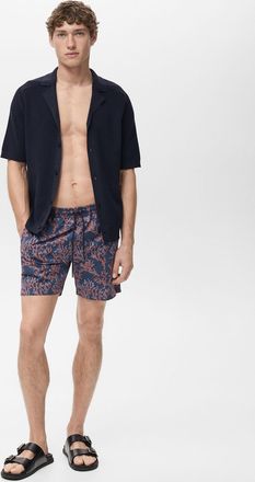 Mango Badeshorts mit Korallen-Print korallrot - Herren - XL - MANGO MAN