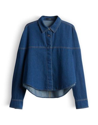 someday Jeansbluse ZOYLA Loose mit kontrastfarbenen N&auml;hten weite Passform, A-Linie, authentische Waschung