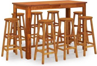 vidaXL vidaXL 9-tlg. Gartenbar-Set Massivholz Akazie