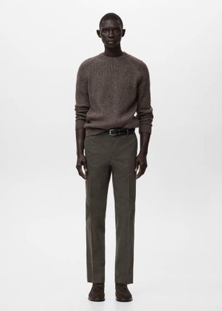 Mango Pantalon flanelle regular-fit chocolat - Homme - 38 - MANGO MAN