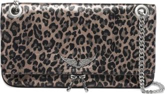 Zadig&Voltaire Femme, Sacs, Gris, Taille: ONE Size Rock II Metal Leopard Clutch