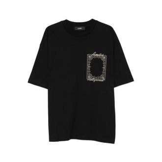 Amiri Homme, Tops, Noir, Taille: XL T-shirt en coton imprim&eacute; logo