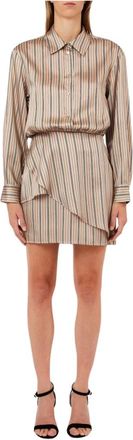 Liu Jo Femme, Robes, Beige, Taille: 38 FR Robe Courte Ray&eacute;e