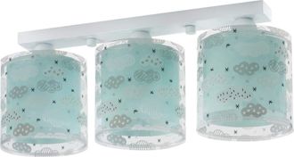 Dalber Kinderlampe Deckenleuchte, Kinderzimmer Deckenlampe 3 Lichter Clouds Wolken Grün kinderzimmerlampe, 51 x 15 x 20.5 cm
