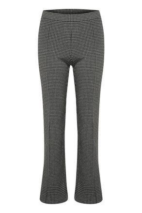 Part Two Part Two Damen Hohe Taille Ausgestellte Beine Slim Fit Kariert Stoff Hose, Mittelgraues Karomuster, 36