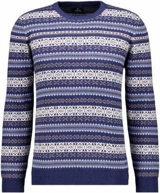 Ragman Herren Strickpullover Jacquard Marine-070, XL