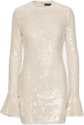 Rotate Schillerndes Langarm-Pailletten-Minikleid - - Dresses - Damen - Wei&szlig; - L
