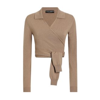 Dolce & Gabbana Crossover Cardigan - - Knitwear - Damen - Braun - S