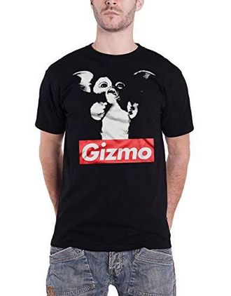 Gremlins Gizmo Homme T-Shirt Manches Courtes Noir S 100% Coton Regular/Coupe Standard