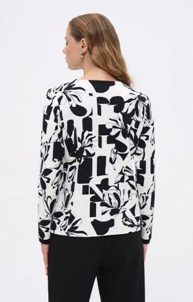 Passioni Strickjacke Rei&szlig;verschlussjacke mit grafischen Textmustern