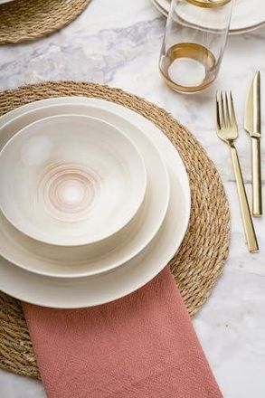 Hermia Elegant 24-Piece Dinner Set, 100% Porcelain | Includes Service Plates, Bowls & Dessert Plates | Dishwasher & Microwave Safe | Perfect for Any Occasion